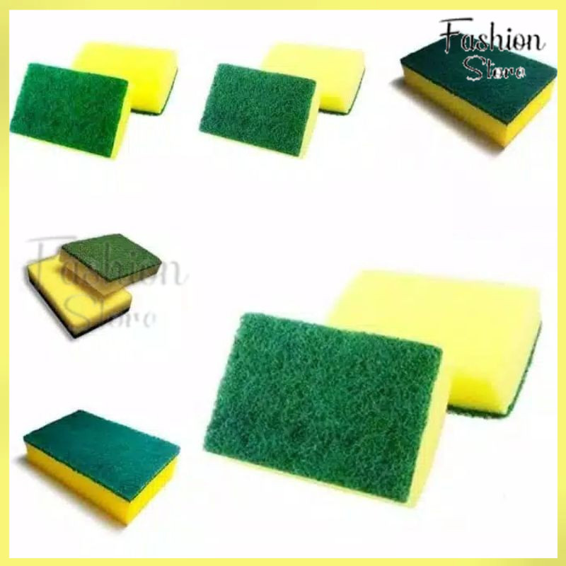 Jual FS Spon Busa Cuci Piring Kuning Busa Kering Spons Sponge 2 Sisi ...