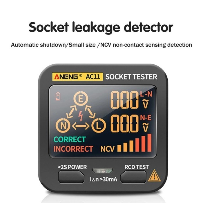 Jual Digital Smart Socket Tester Alat Cek Kelistrikan Grounding Voltage Test Socket Detector