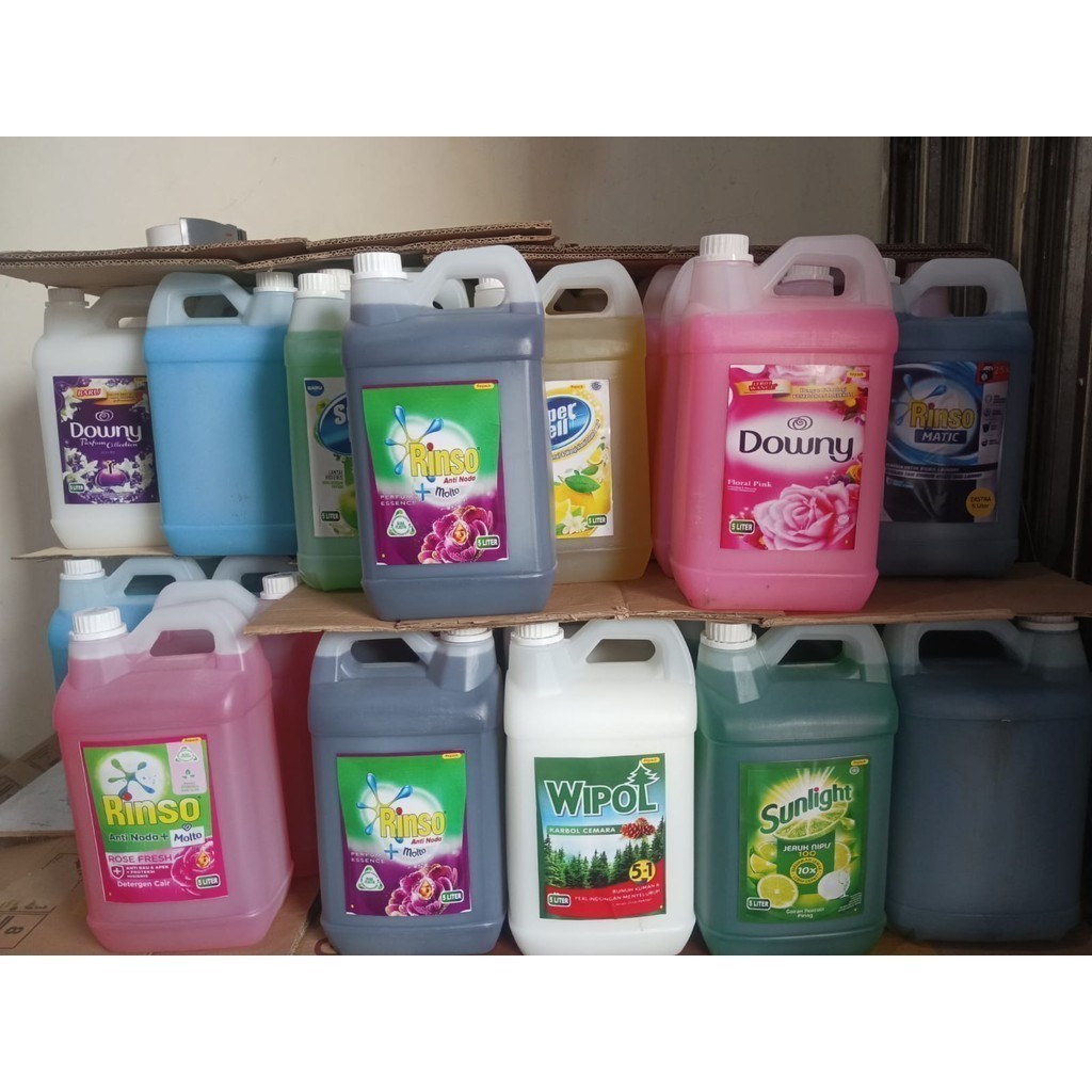 Jual DETERGEN CAIR / SOFTENER / KARBOL / SABUN CUCI PIRING / KEMASAN 5 ...