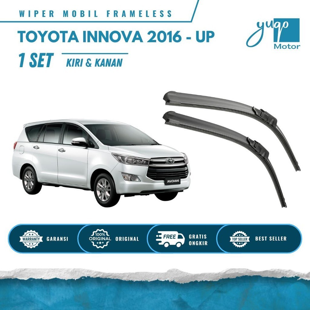 Jual Wiper Mobil Frameless Toyota Innova 2016-Up 1 Set Kiri dan Kanan ...