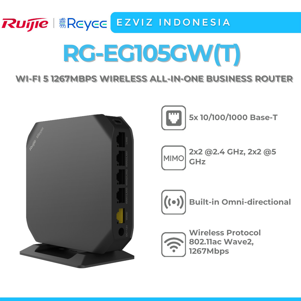 Jual RUIJIE REYEE RG-EG105GW(T) WI-FI 5 1267MBPS WIRELESS ALL-IN-ONE BUSINESS ROUTER | Shopee ...
