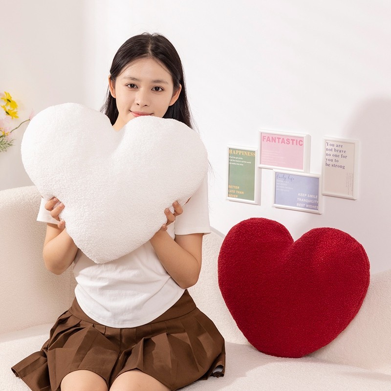 Jual Plush Heart Pillow Stuffed White Red Say Love Plushie Wedding ...