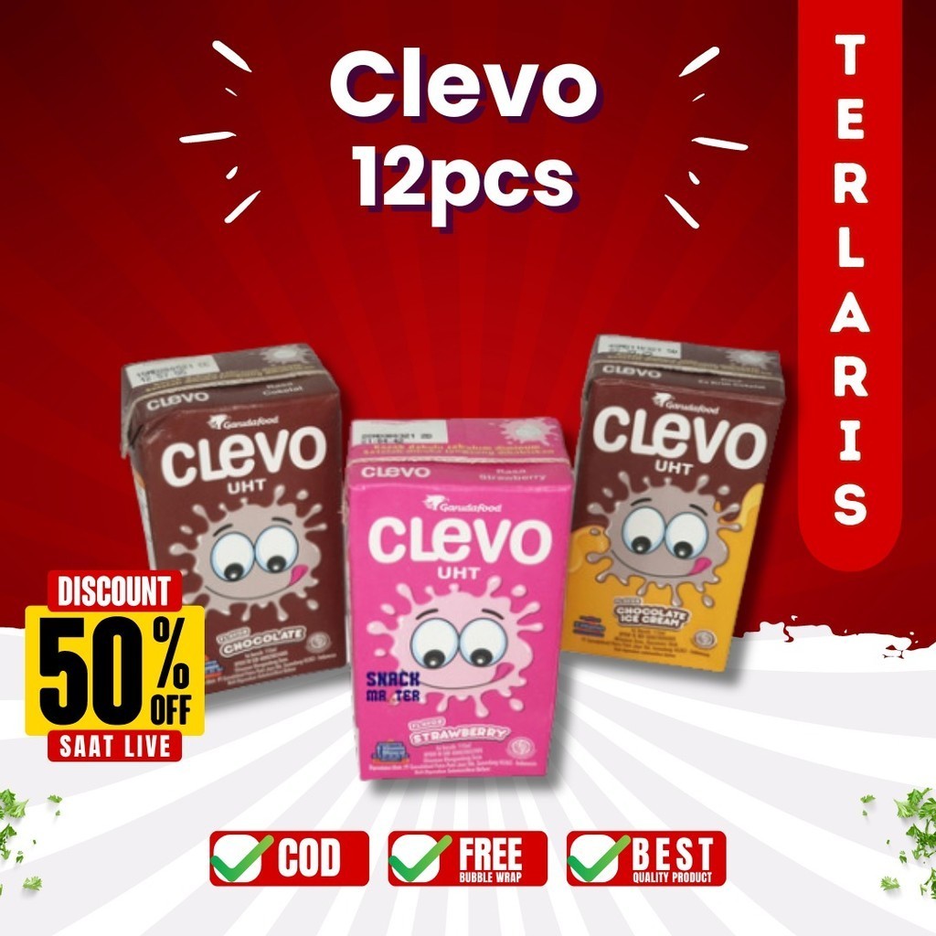 Jual CLEVO SUSU UHT BIJIAN NETTO 115ML COKELAT STRAWBERRY CHOCOLATE ICE ...