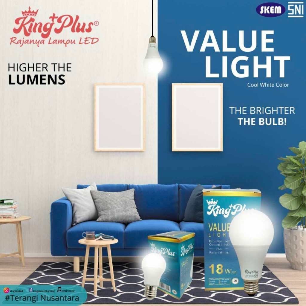 Jual Lampu KiNG Plus led bulb bergaransi 9 w 12 w 15 w 30 w 40 w 50 w cahaya putih SNI | Shopee ...