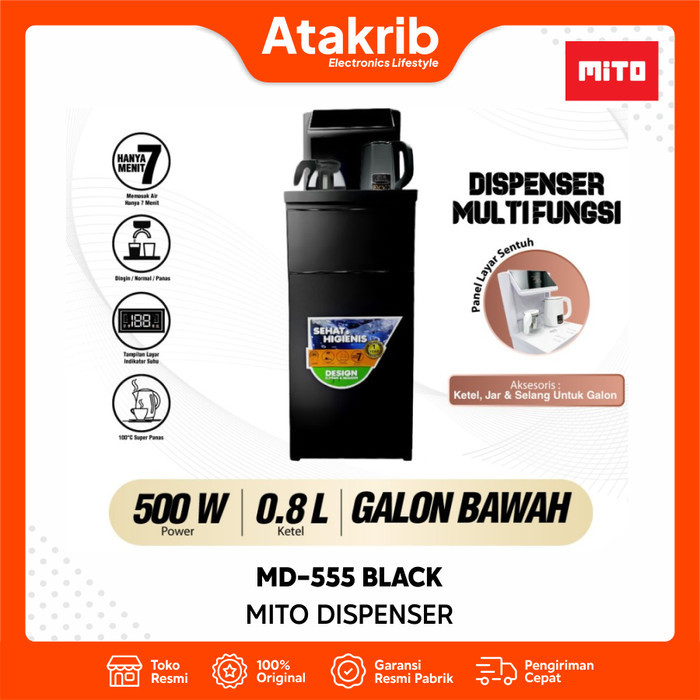 Jual MITO DISPENSER MD-555 BLACK / MD555 GALON BAWAH | Shopee Indonesia