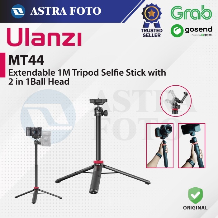 Jual Ulanzi MT-44 Extendable Tripod Selfie Stick with 2 in 1 Ball Head ...