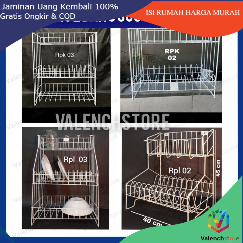 Jual rak piring susun 3 anti karat, rak kawat susun 3 dan susun 2 / rak ...