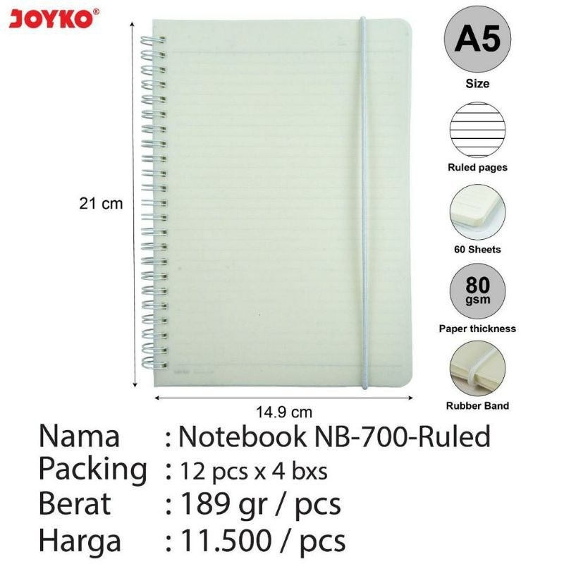 Jual joyko spiral book A5 ruled/line 60lembar | Shopee Indonesia