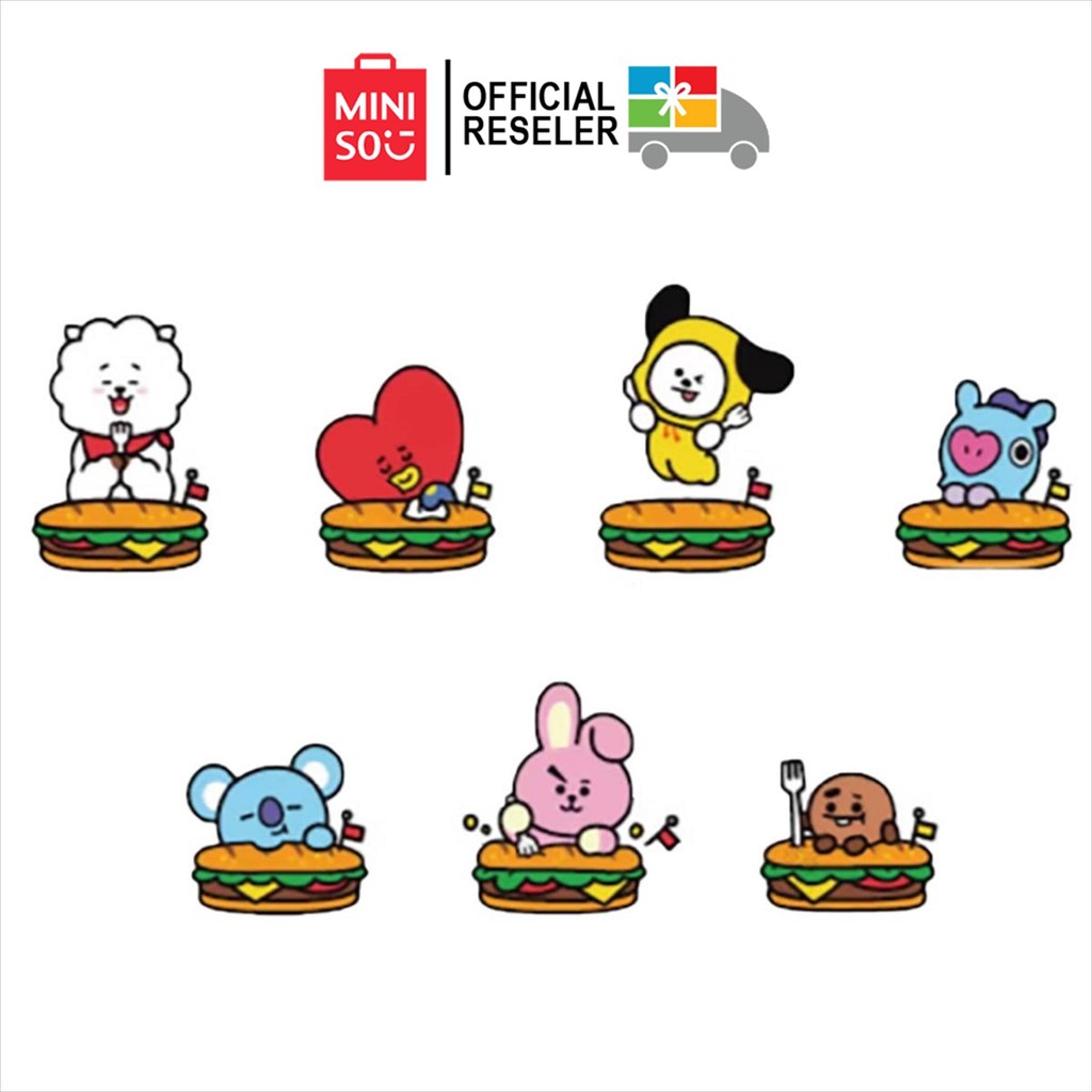 Jual Miniso x BT21 Blind Box Burger Party Series Surprise Box | Shopee ...