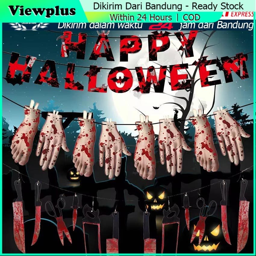 Jual Dekorasi Halloween Garland Bloody Banner Pisau Dekorasi Horror ...