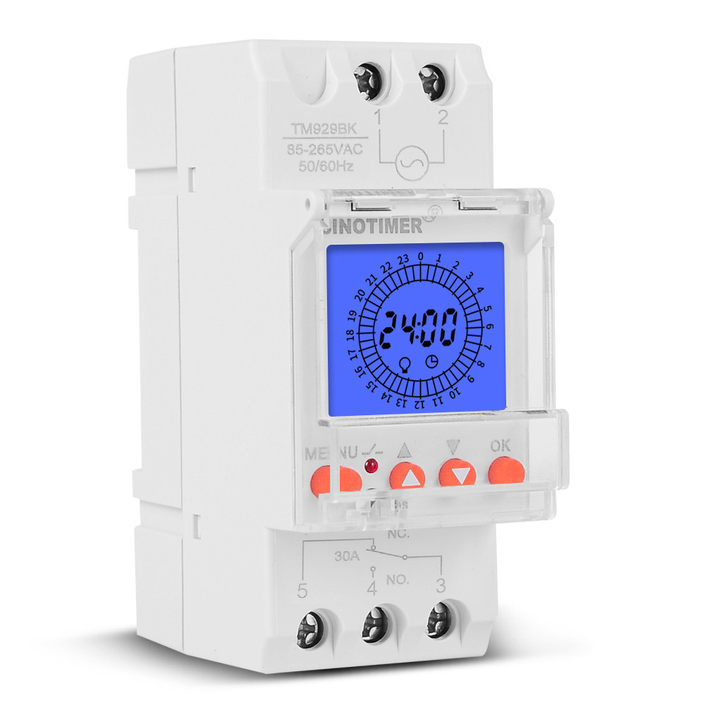 Jual Digital LCD Display 24 Hours Electronic Time Clock 85-265V Din ...