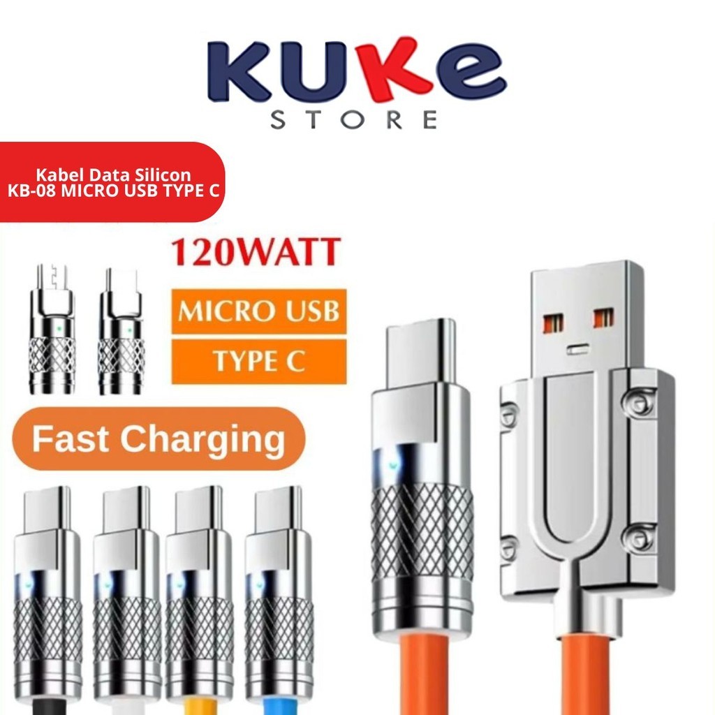 Jual KUKE Kabel Data Silicone KB-08 TYPE-C MICRO USB Cable Charger HP ...