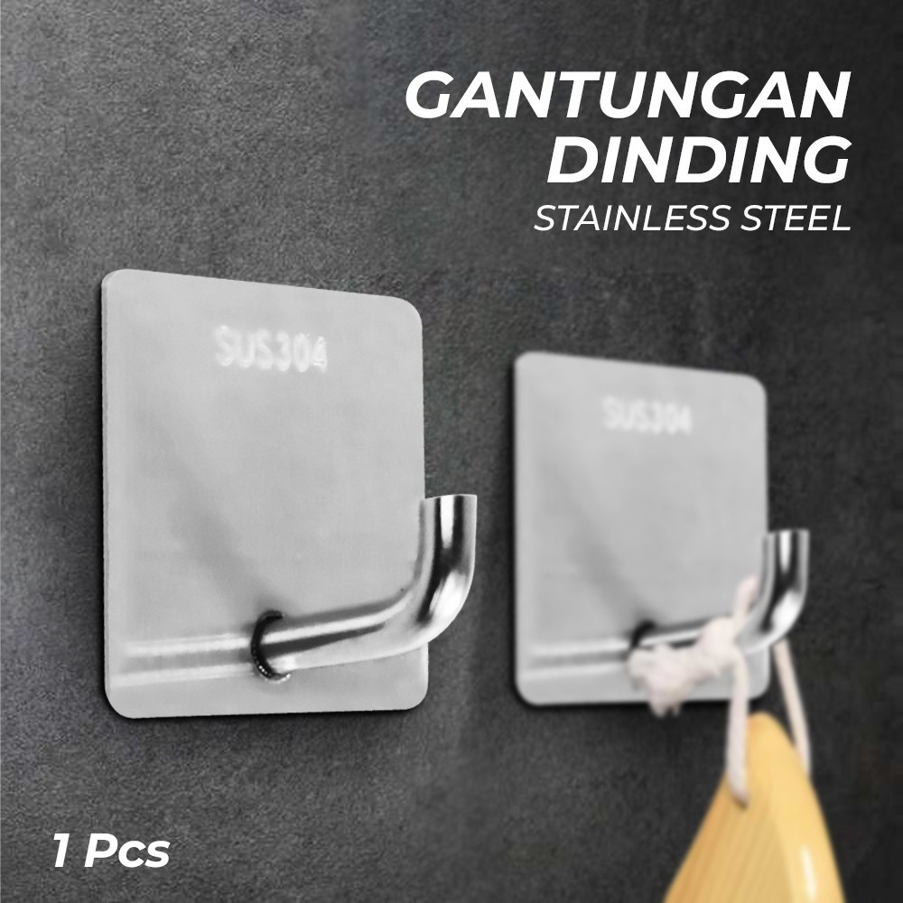 Jual MBOISGET - TaffHOME Gantungan Dinding Adhesive Wall Hook Stainless ...