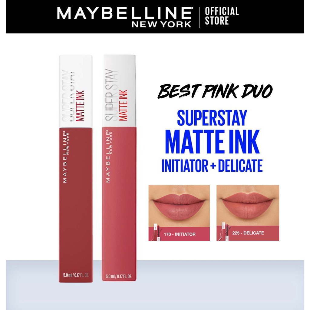 Jual Maybelline Paket Makeup Lipstik Isi 2 Superstay Matte Ink ...