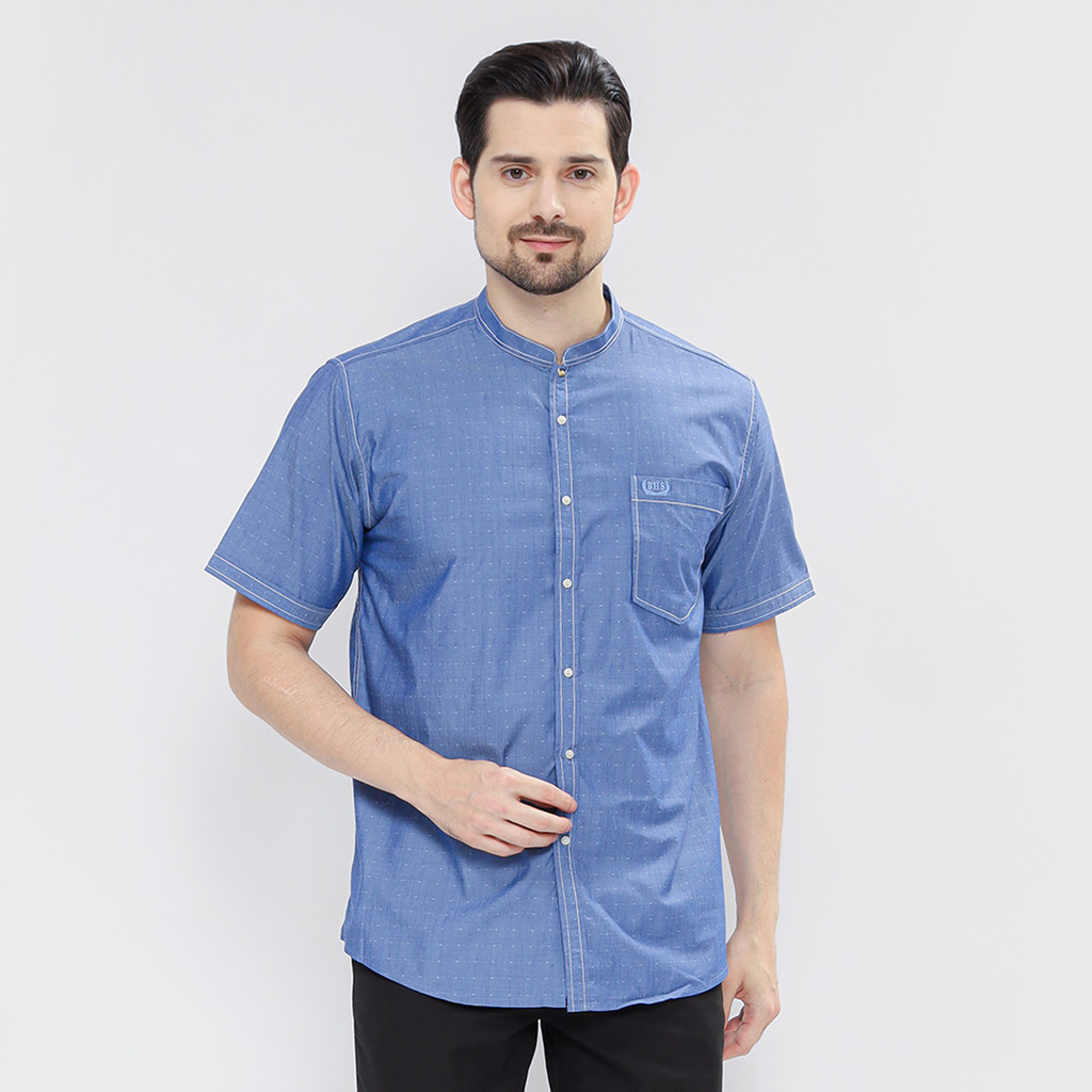 Jual Baju Koko BHS Cosmo Biru 01 | Shopee Indonesia