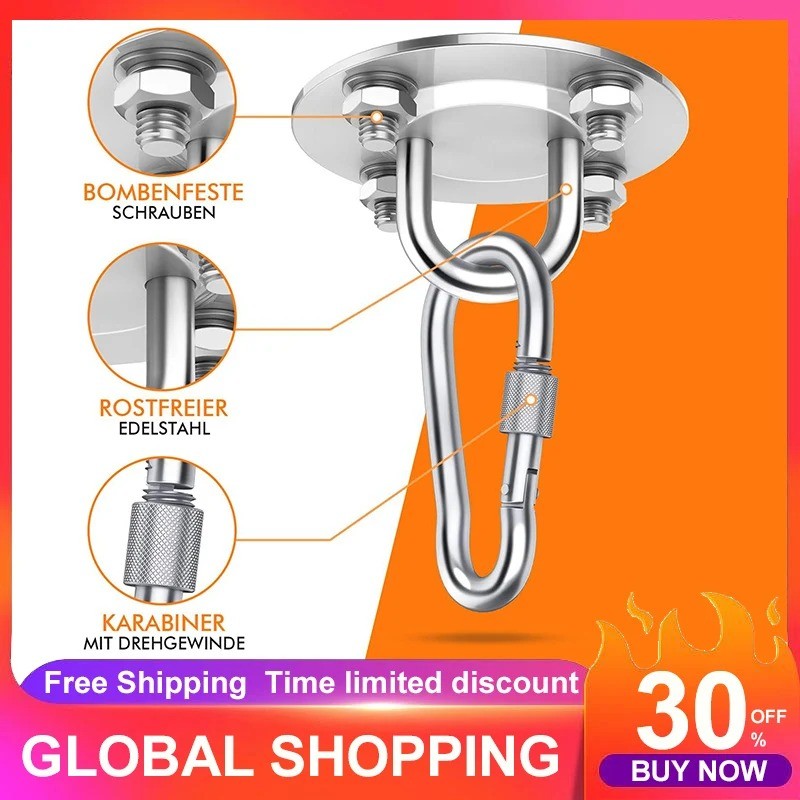 Jual Stainless Steel Suspension Bracket Hammock Mount Ceiling Hook 8176