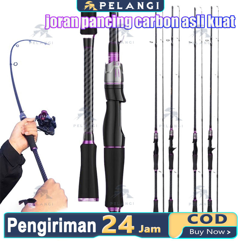 Jual Bisa COD Joran Pancing 1.8M/2.1M Casting / Spinning Carbon Fiber 2 Section Max Drag 8kg ...