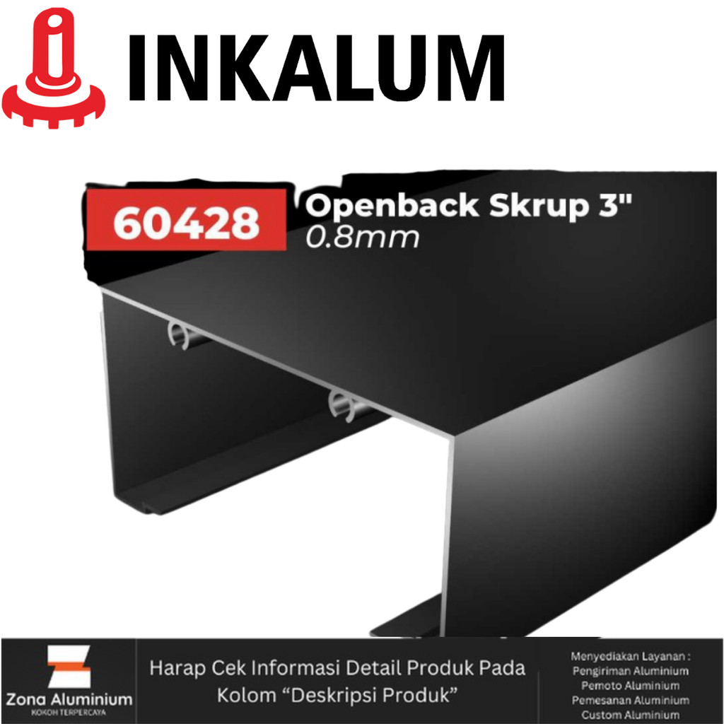 Jual Aluminium INKALUM 60428 Kusen Polos Sekrup 3 Inch | Shopee Indonesia