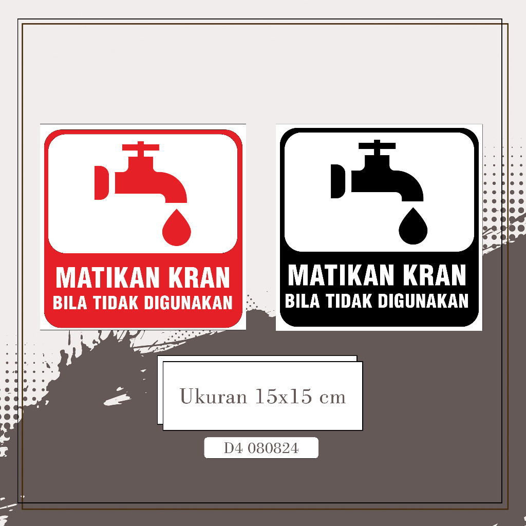 Jual STIKER VINYL MATIKAN KRAN KECIL (DIJUAL SATUAN) | Shopee Indonesia