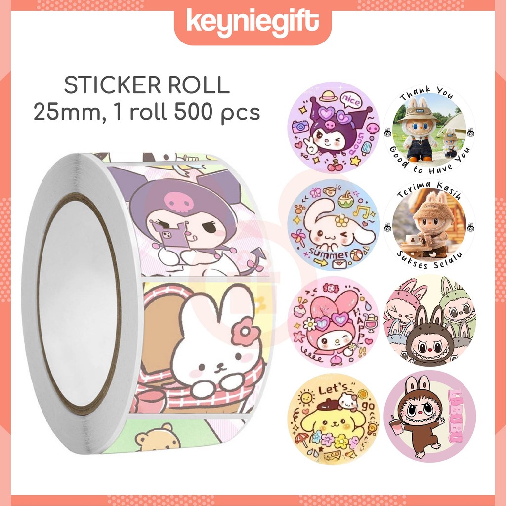 Jual Stiker Roll Cartoon Label Lucu Isi 500 Lembar Motif Kartun Untuk ...