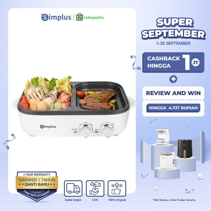 Jual Simplus Panci Listrik Hot Pot & BBQ Serbaguna 2in1 Wajan Alat ...