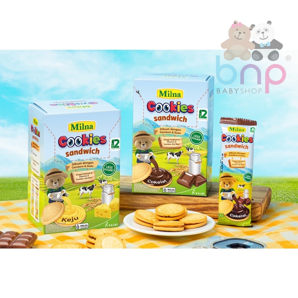 Jual Milna Cookies Sandwich Coklat & Keju 12x24gr - Milna Toddler ...