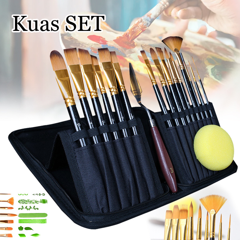 Jual 12 SET Kuas Alat Lukis Set Art Brush Set Kuas Lukis -Lengkap ...