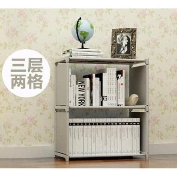 Jual Rak serbaguna kain rak buku portable lemari multi fungsi 2 SUSUN ...