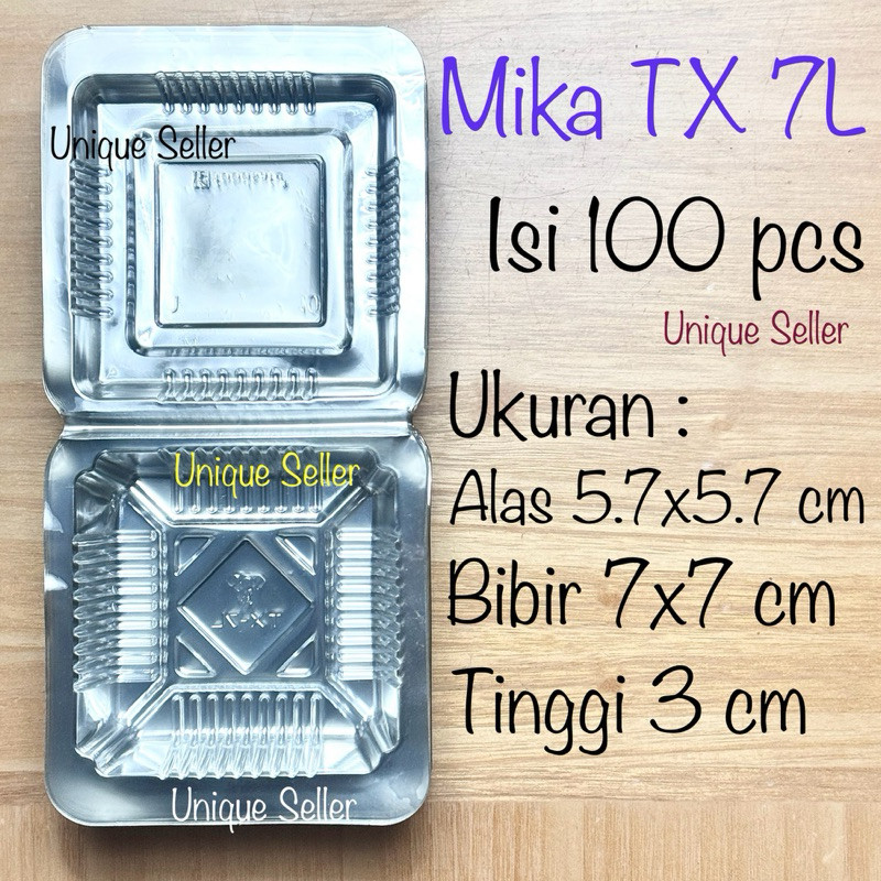 Jual (Isi100) Mika 7A 7C 7M 7L 7AL Tebal / Mika Kue Roti Jajan Wadah Plastik Mika Bening Kotak ...