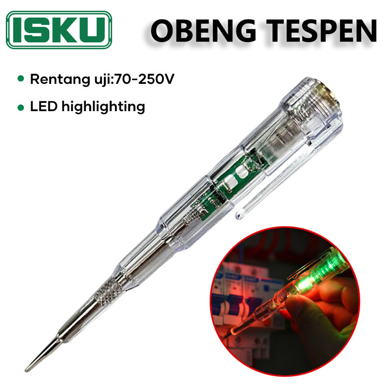 Jual Isku Obeng Tespen Listrik Dual Led Measuring Tegangan 70-250v ...