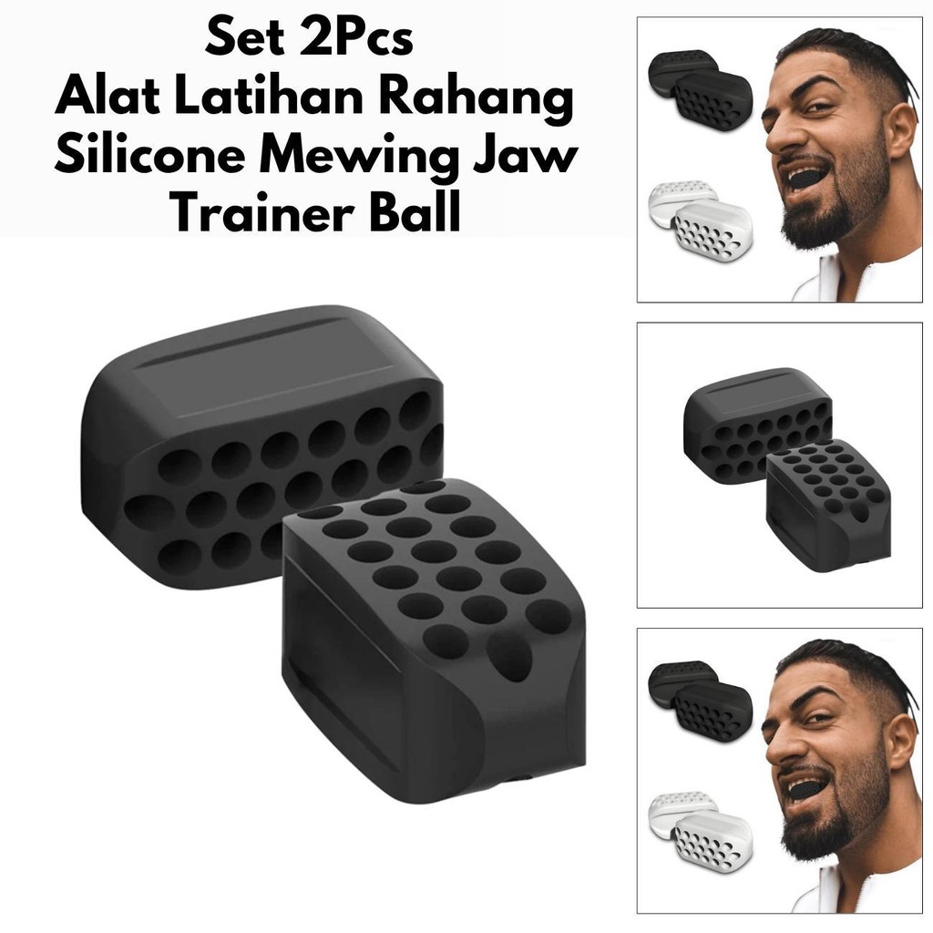 Jual ULLL Alat Latihan Rahang Silicone Mewing Jaw Trainer Ball 2 PCS ...