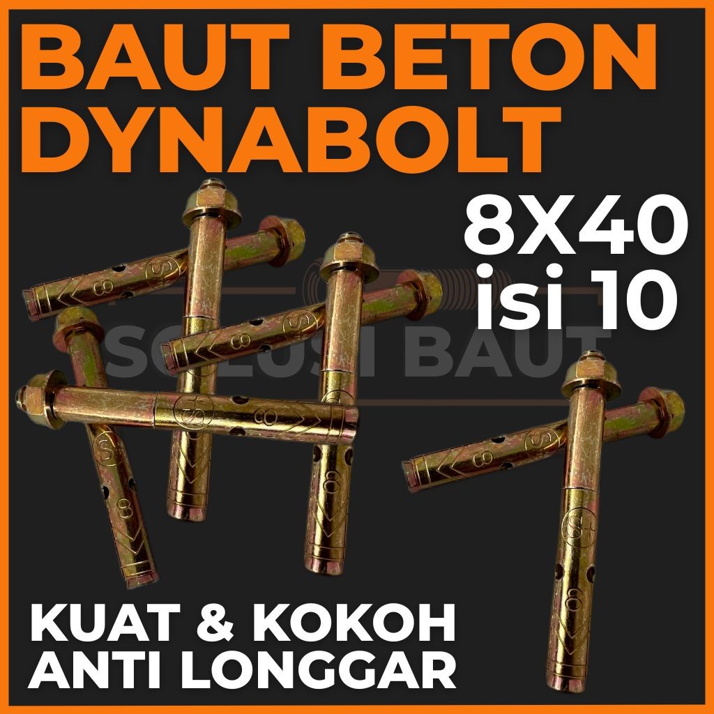 Jual Dynabolt 8x40 mm (isi 10 pcs)– Baut Tanam Beton – Kuat & Mudah ...