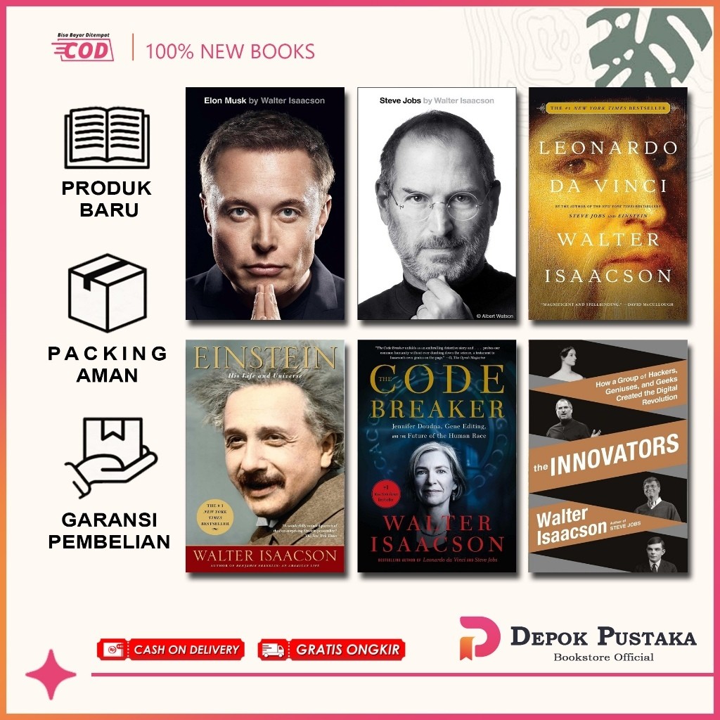 Jual Elon Musk | Leonardo da Vinci | Steve Jobs | Einstein : His Life ...