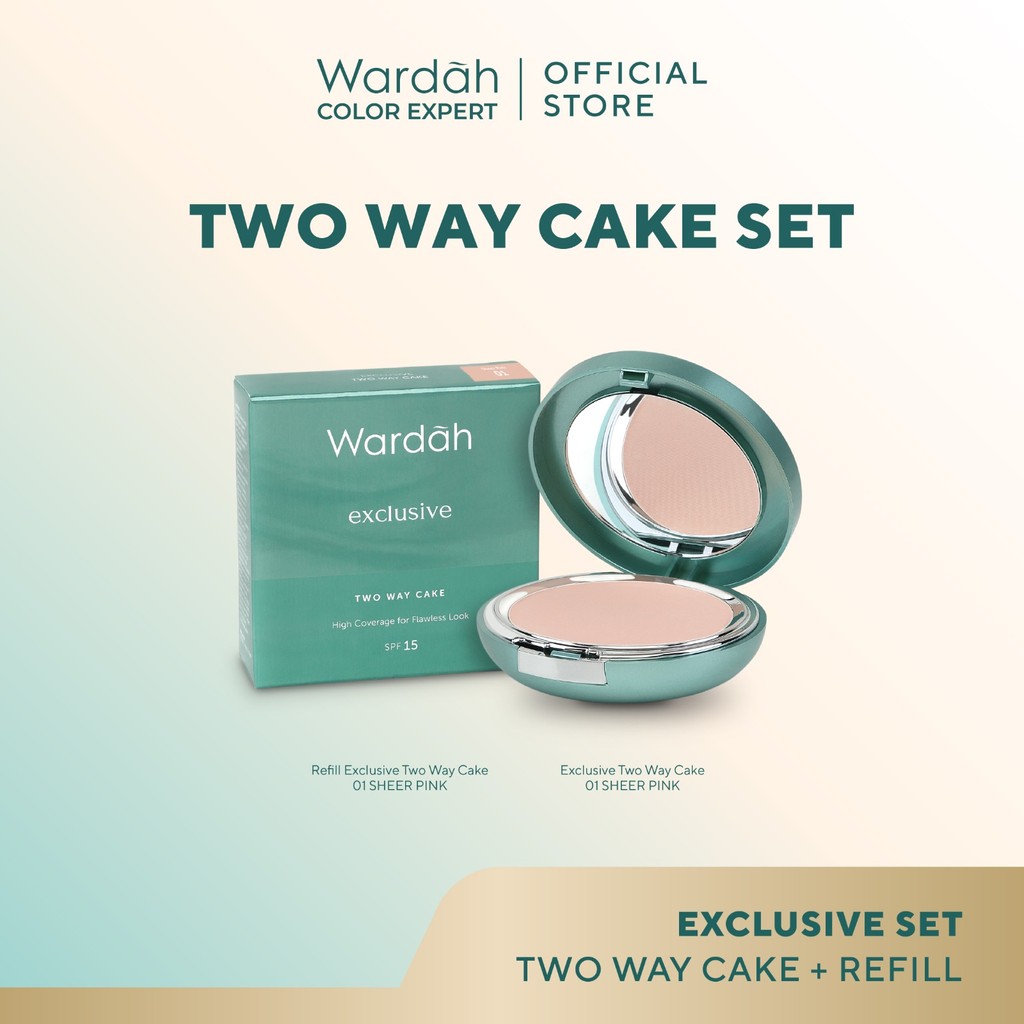 Jual [BUNDLE] WARDAH Exclusive Two Way Cake & Refill - Two Way Cake ...