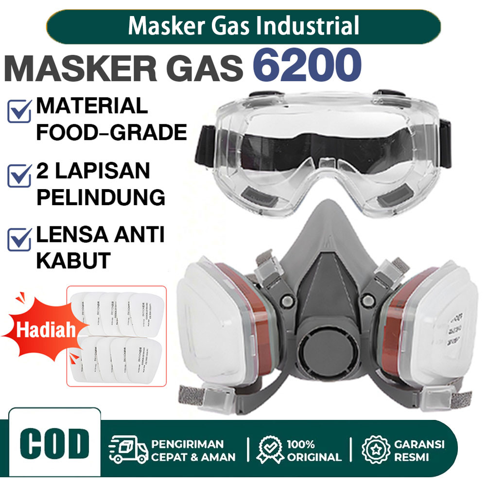 Jual Masker Gas Respirator 6200 Masker Gas Half Face Mask Masker Cat ...