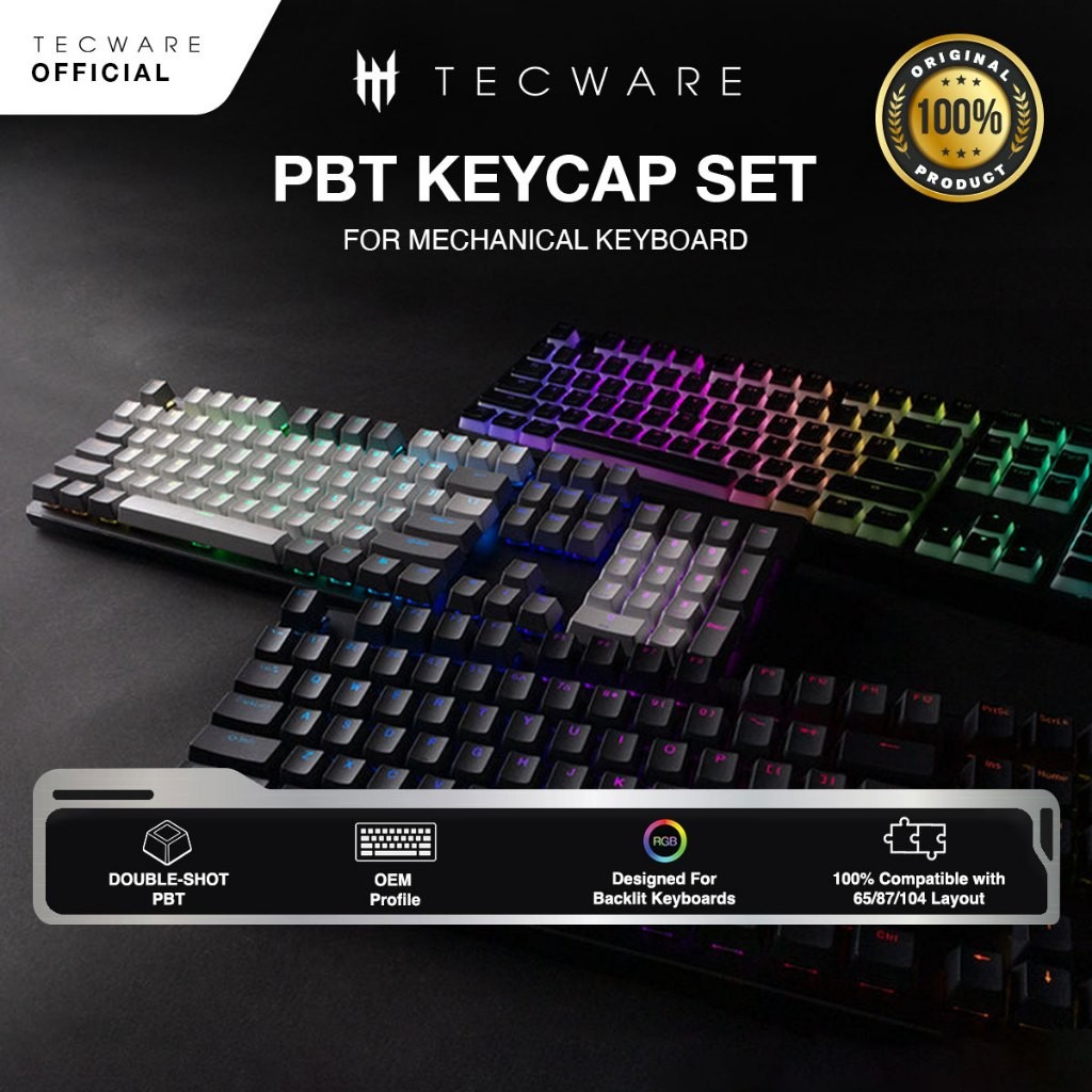 Jual TECWARE Double Shot PBT Backlit Keycaps 110/111 Keys | Shopee ...