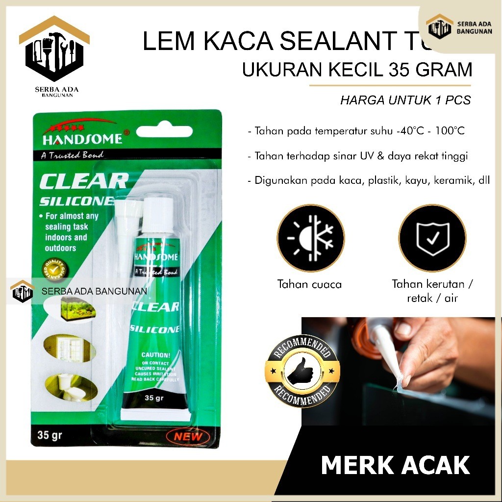 Jual SAB Lem Kaca Silicone Odol Tube Besar 85 gr gram Handsome Lem Kaca ...