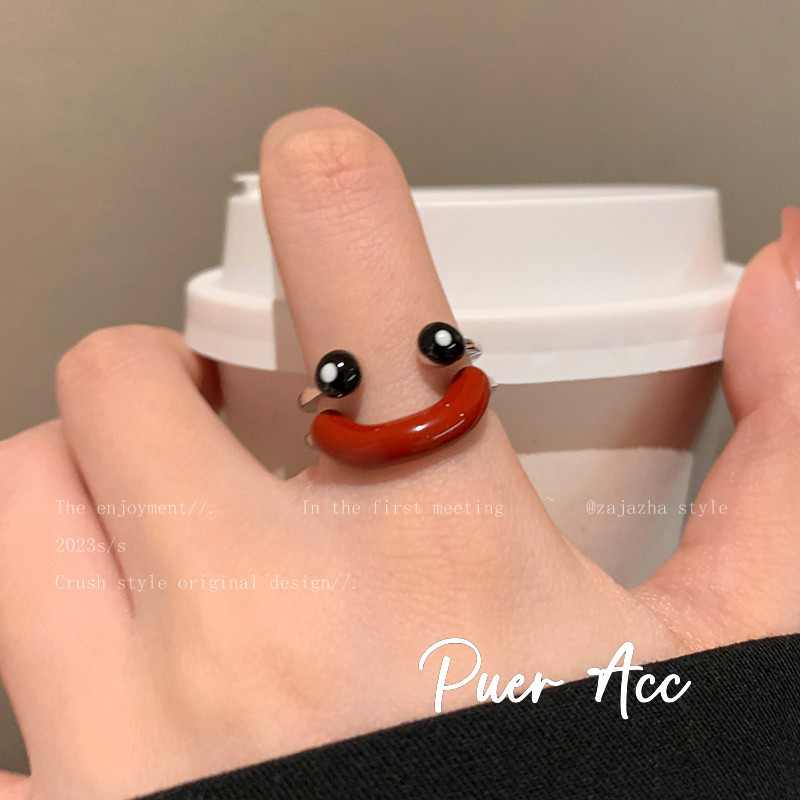 Jual 【Puer Acc】Cincin Wajah Manis Manis Yang Dapat Disesuaikan Lucu ...