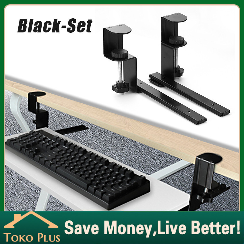 Jual 2Pcs/Set Bracket Jepit Underdesk Keyboard Tray Clamp Desk ...