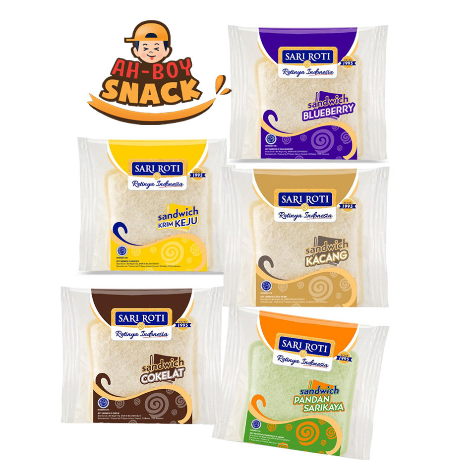 Jual [GRAB/GOJEK] SARI ROTI SANDWICH COKLAT, BLUEBERY, KEJU, PANDAN ...