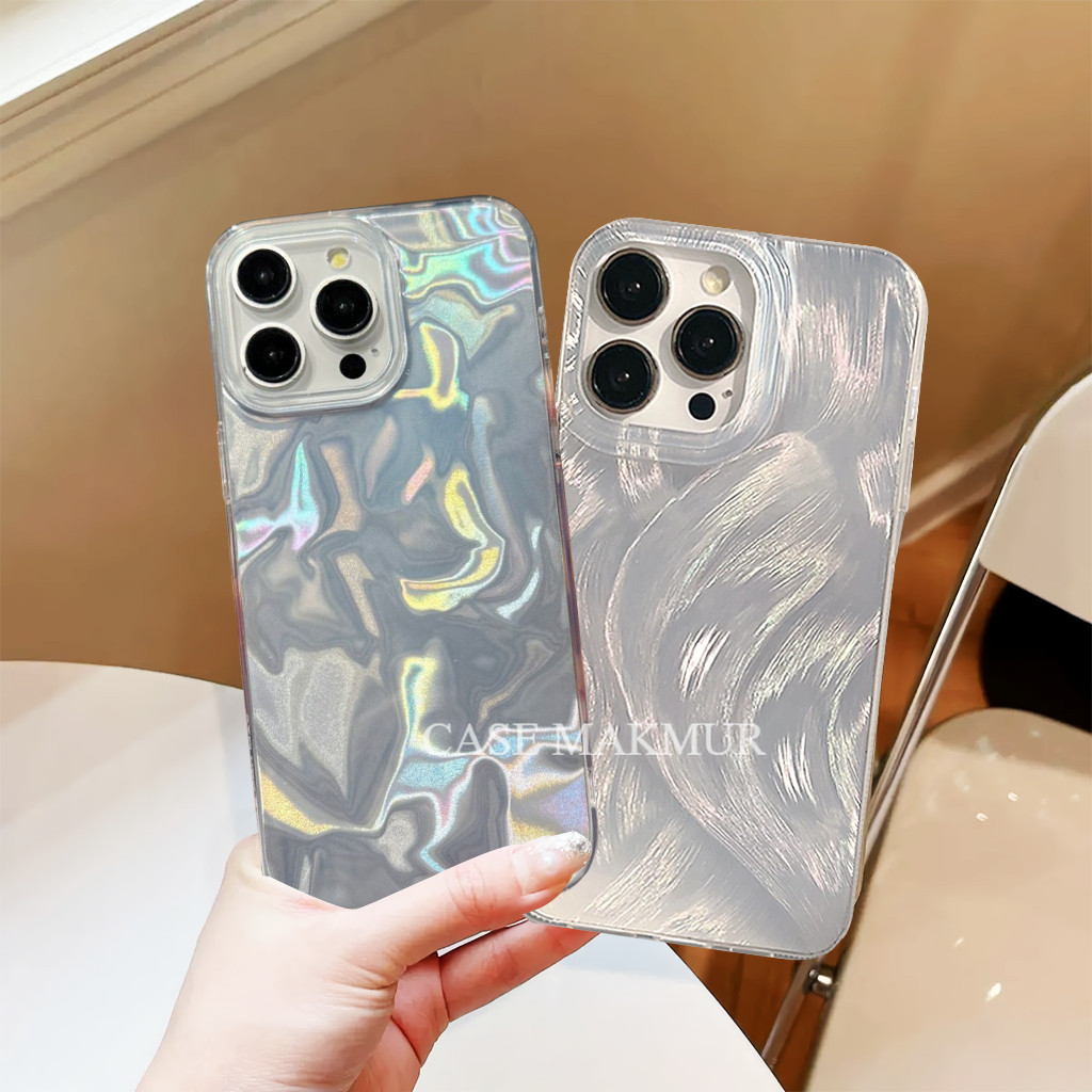 Jual Samsung M15 A54 A34 A24 A25 A15 A72 A53 A52 A52s A33 A13 - Case Hologram - Silver - Pear ...