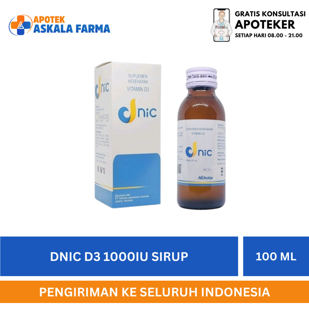 Jual DNIC Vitamin D3 1000 IU Sirup 100 ML / Vitamin D3 1000 IU | Shopee ...