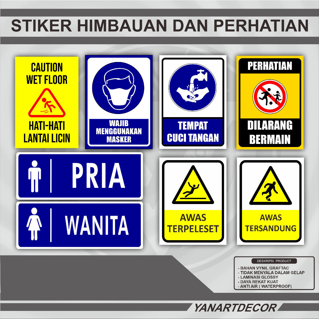 Jual STIKER TOILET PRIA WANITA WAJIB MENGGUNAKAN MASKER TEMPAT CUCI ...