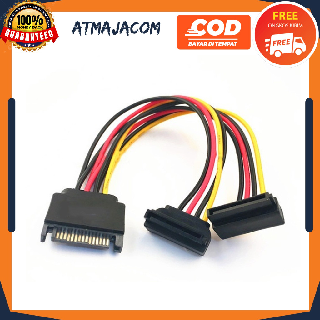 Jual KABEL SATA 15 PIN MALE TO DUAL FEMALE SPLITTER CABANG MODEL L ...