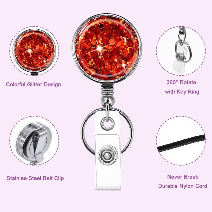 Jual Retractable Badge Reels Gantungan Kunci Keychain Flexible Yoyo ...