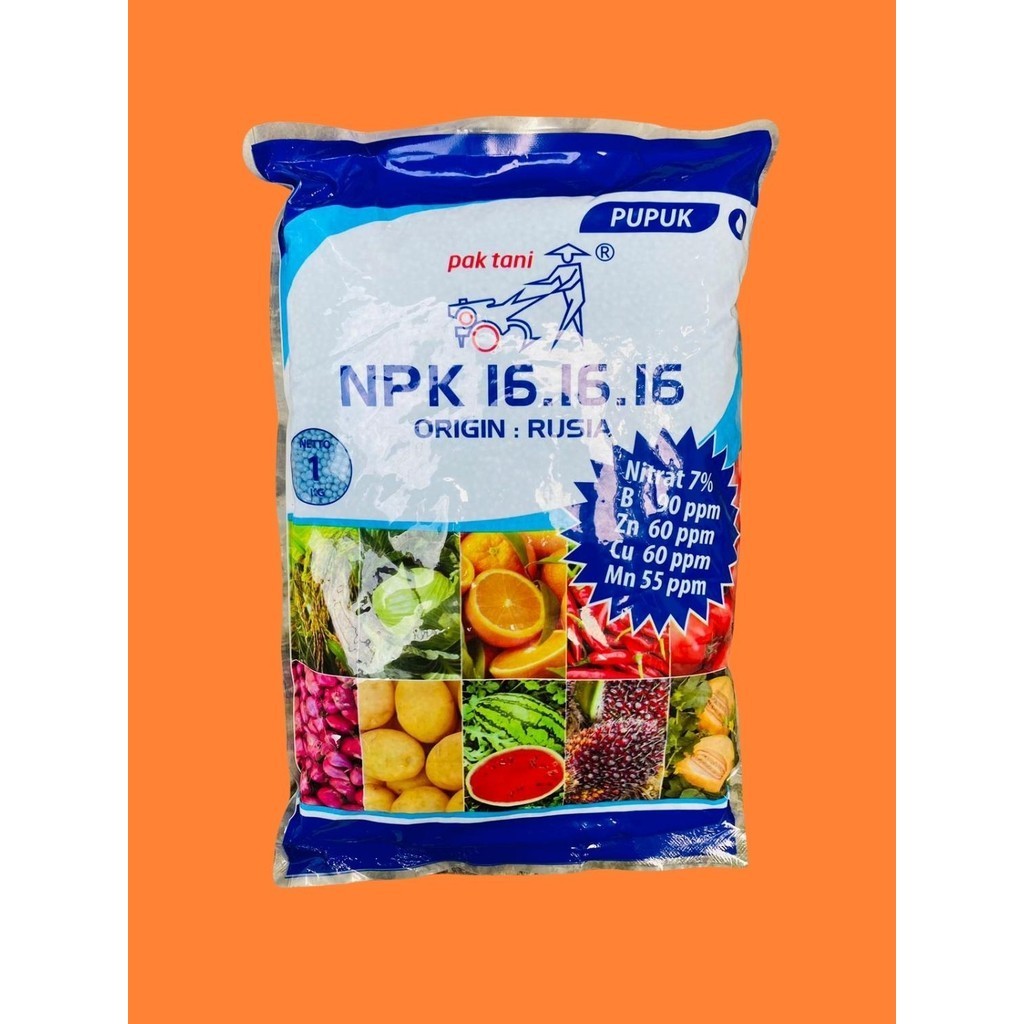 Jual Pupuk Buah NPK 16-16-16 1kg Pak Tani biru 1 kg MK | Shopee Indonesia