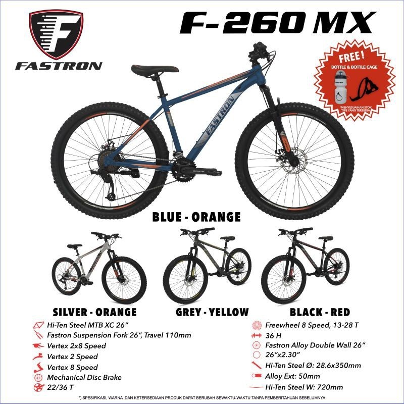 Jual Sepeda MTB 26 inc FASTRON F 260 MX Rem Cakram 16 speed | Shopee Indonesia