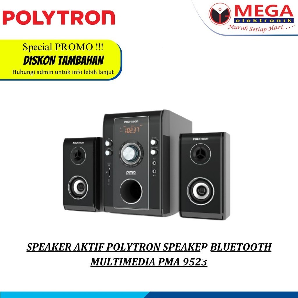Jual SPEAKER AKTIF POLYTRON SPEAKER BLUETOOTH MULTIMEDIA PMA 9523 | Shopee Indonesia