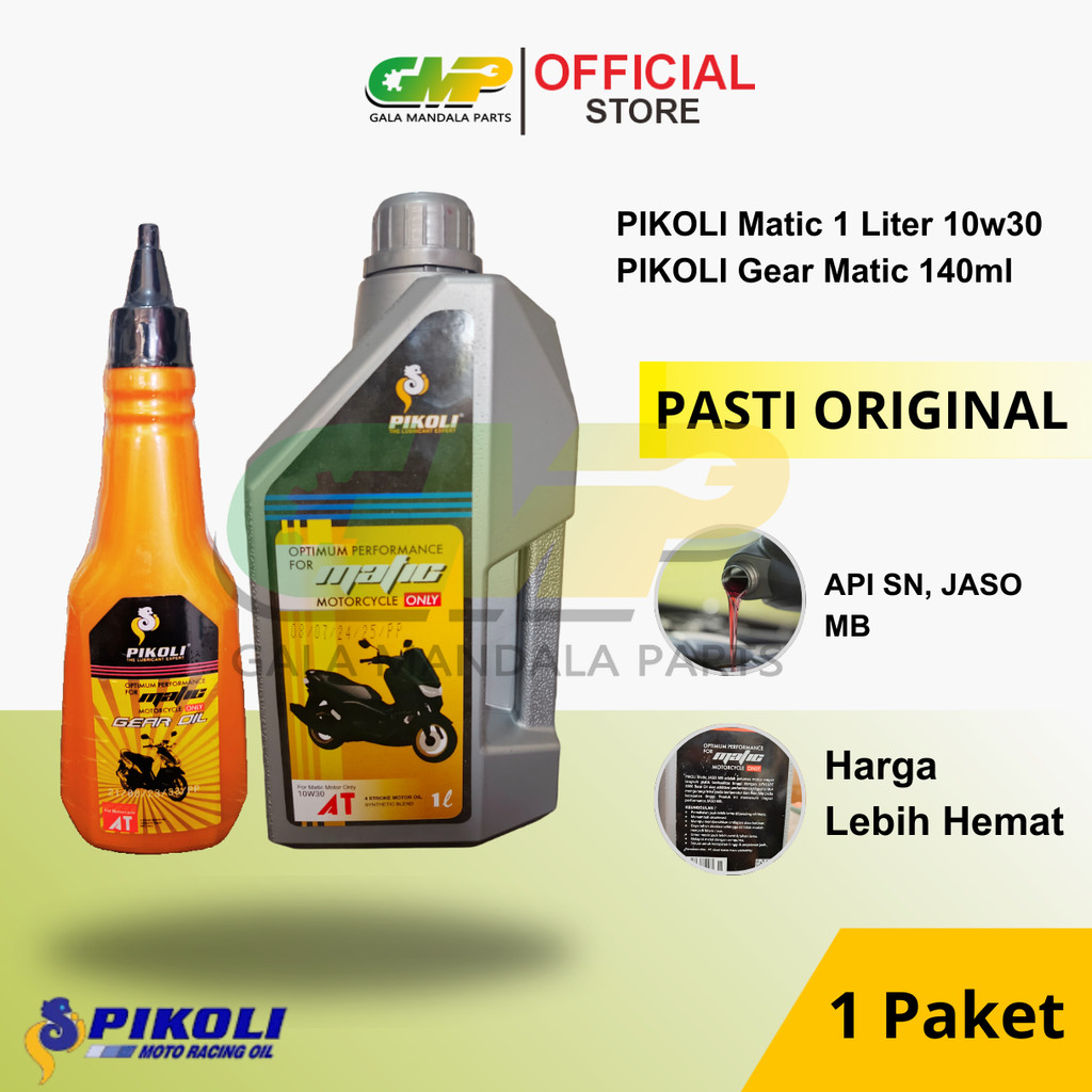 Jual Paket Oli Pikoli Matik 1 Liter Scooter Matic Nmax Aerox Lexi 1L ...