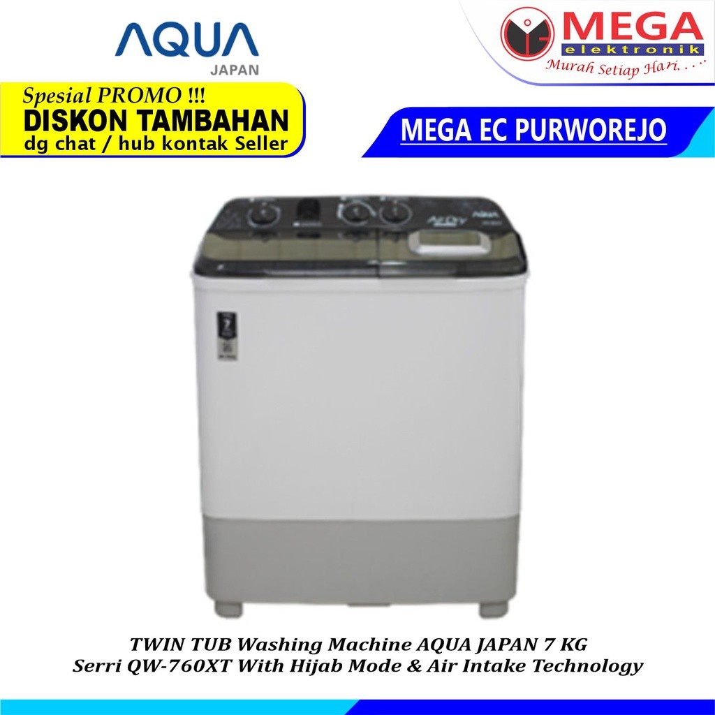 Jual MESIN CUCI 2 TABUNG AQUA QW-760XT KAPASITAS 7 KG | Shopee Indonesia